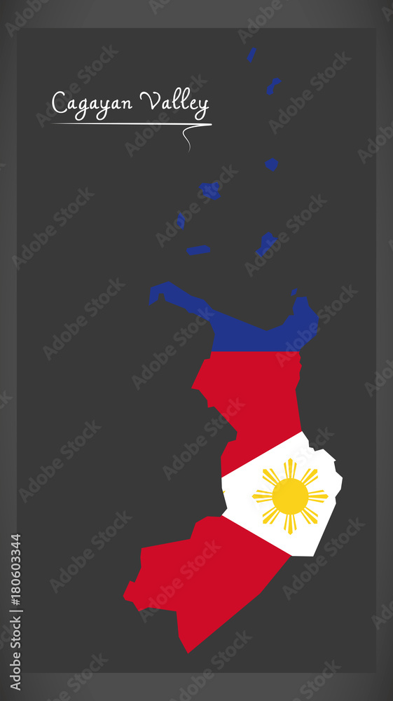 Cagayan Valley map of the Philippines with Philippine national flag ...