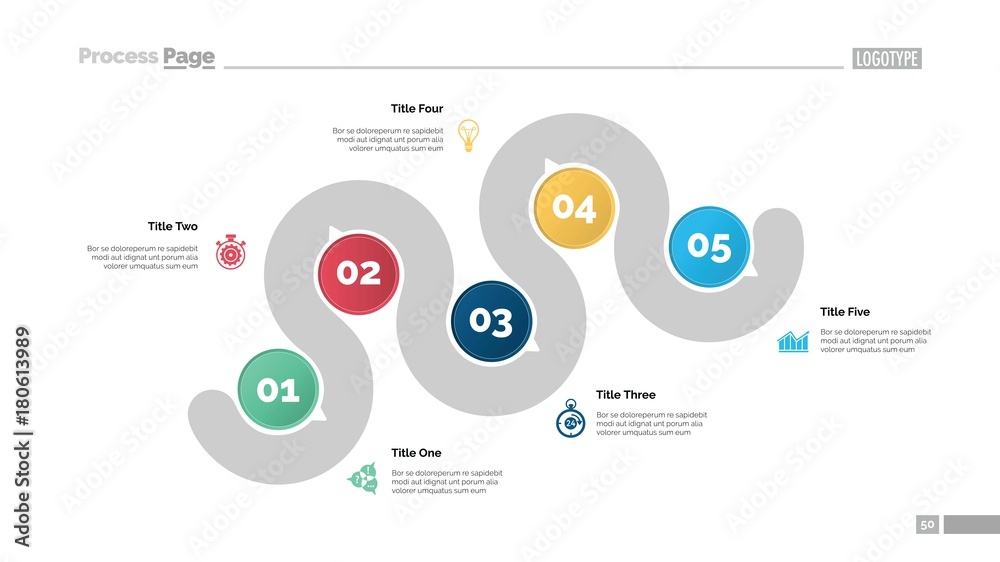 Five Point Plan Slide Template Stock Vector | Adobe Stock