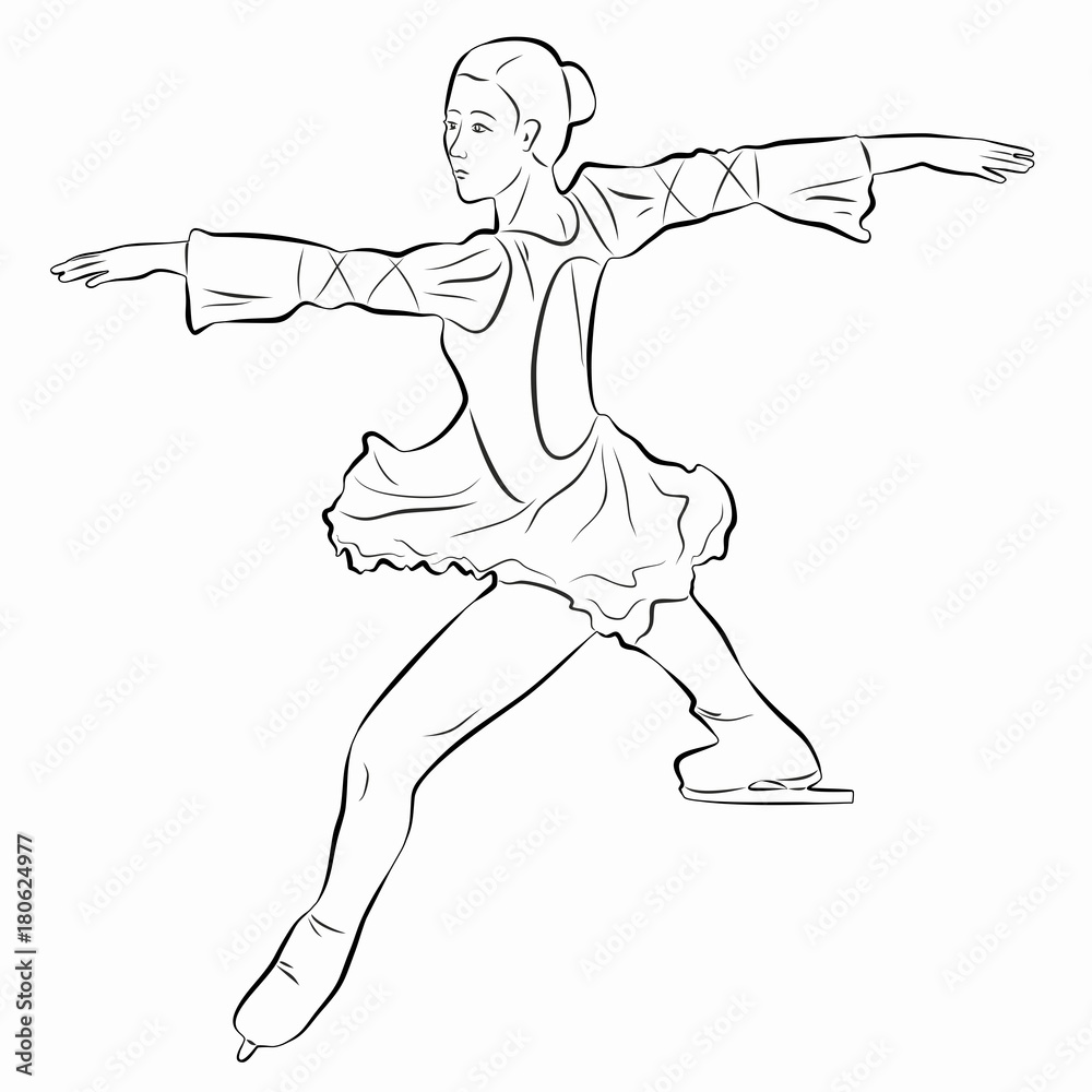 illustration of a figure skater , vector draw Stock Vector | Adobe Stock