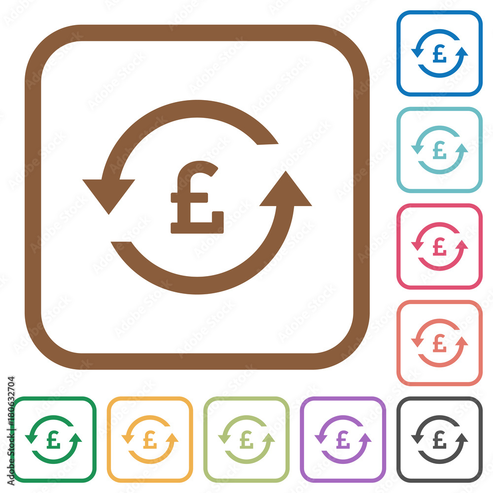 Pound pay back simple icons Stock Vector | Adobe Stock