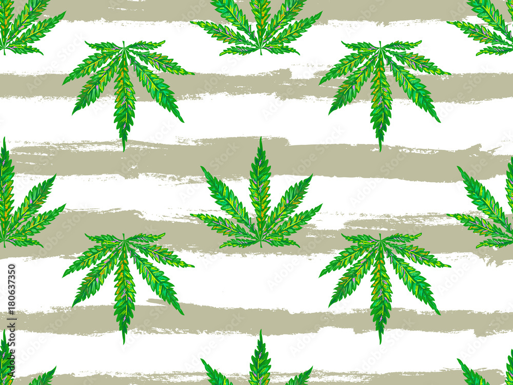 Marijuana Leaf Background Pattern