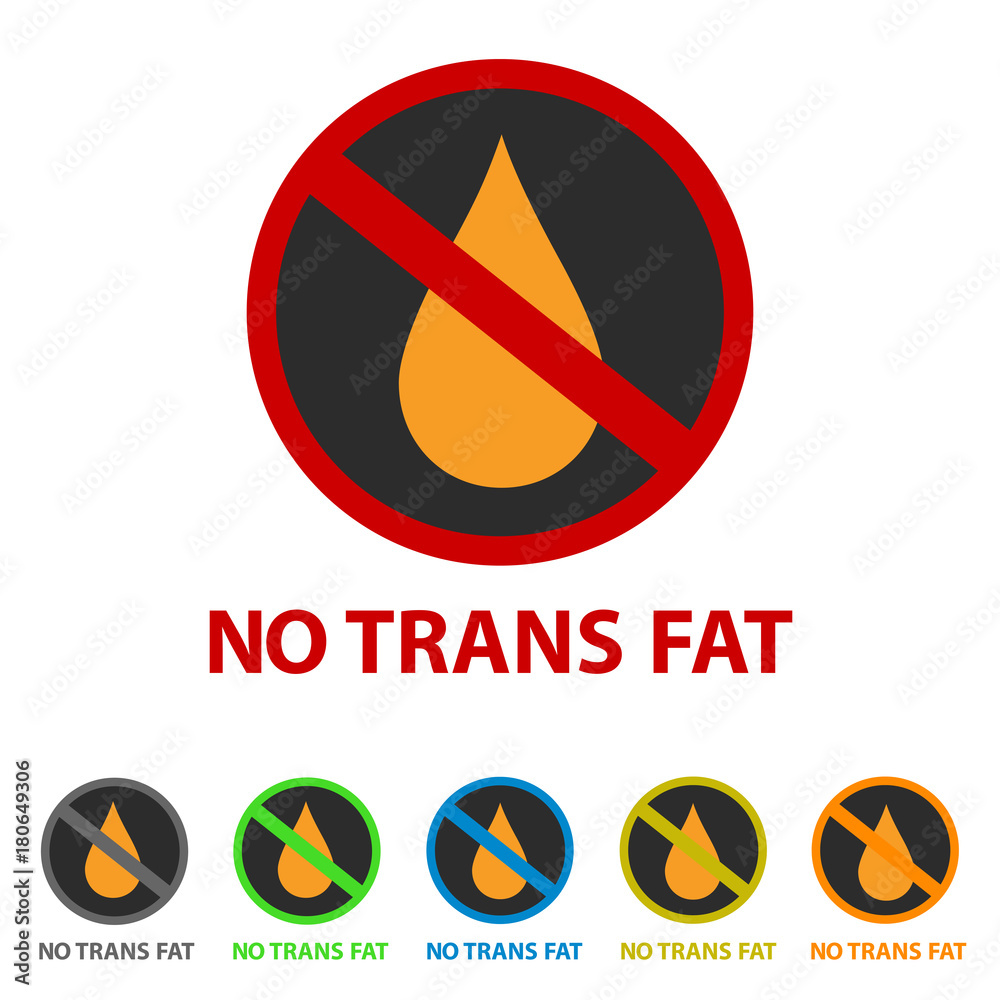 No Trans Fat Icon - Different Colors Stock Vector | Adobe Stock