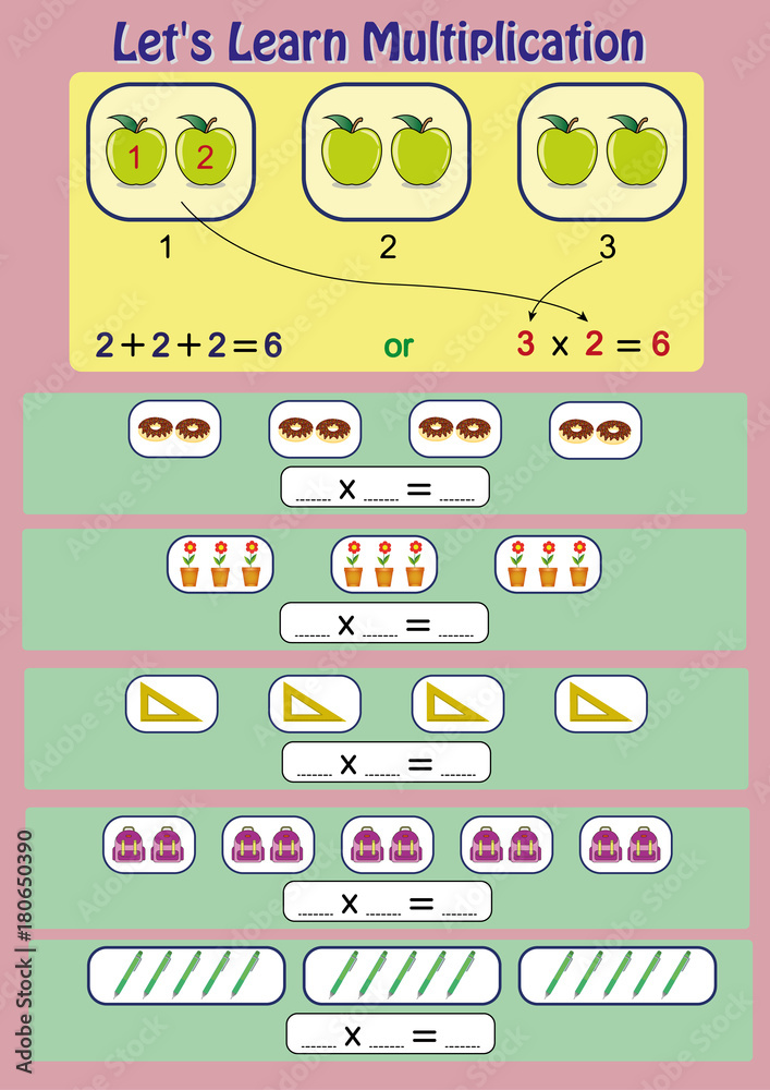 let's learn multiplication, mathematical activity, multiplication ...