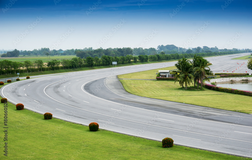 Race track curve road for test car , Motorcycle racing Stock Photo ...