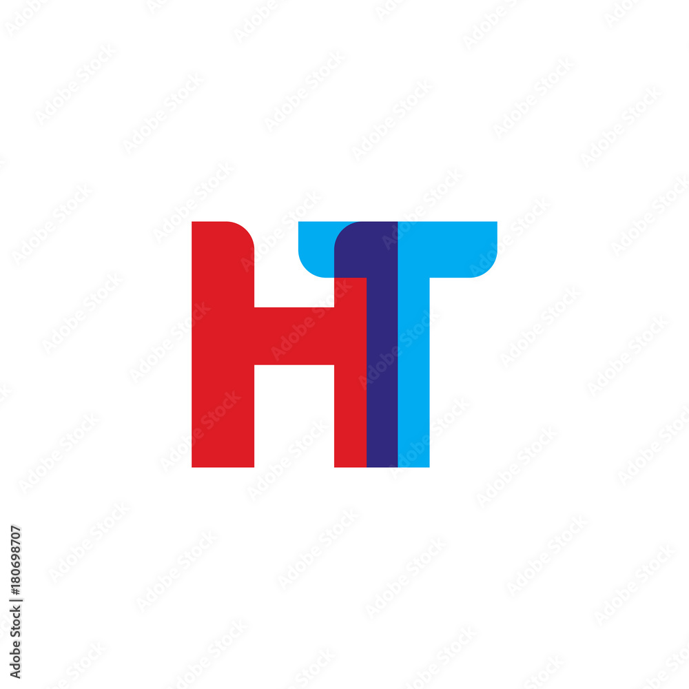 Initial letter HT, overlapping transparent uppercase logo, modern red ... Initial letter HT, overlapping transparent uppercase logo, modern red ...