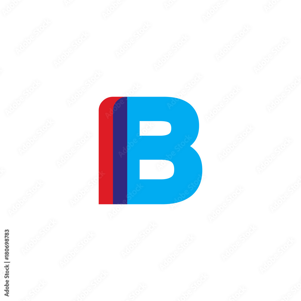 Initial letter IB, overlapping transparent uppercase logo, modern red ...