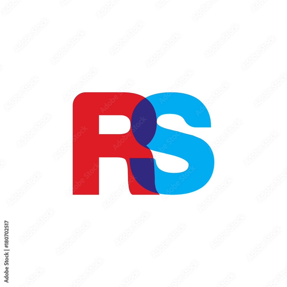 Initial letter RS, overlapping transparent uppercase logo, modern red ...