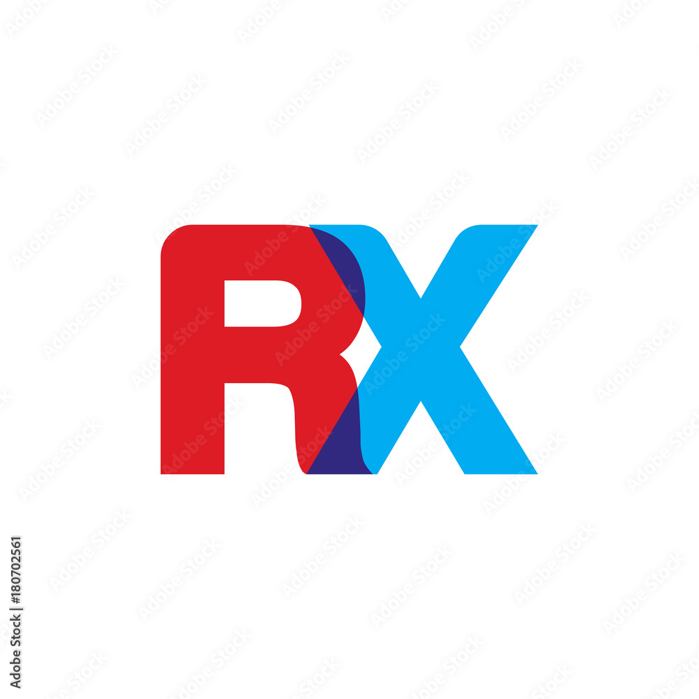 Initial letter RX, overlapping transparent uppercase logo, modern red ...