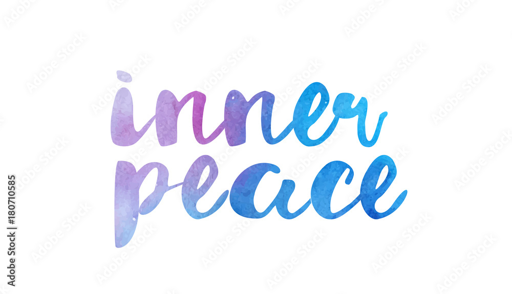 inner peace watercolor hand written text positive quote inspiration ...