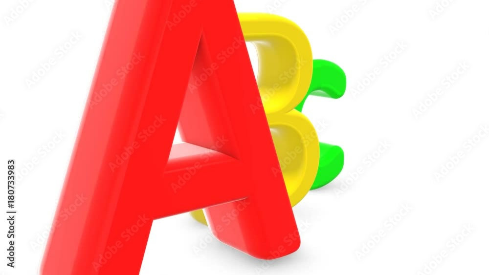 Three-dimensional alphabet with multi-colored letters Stock Video ...