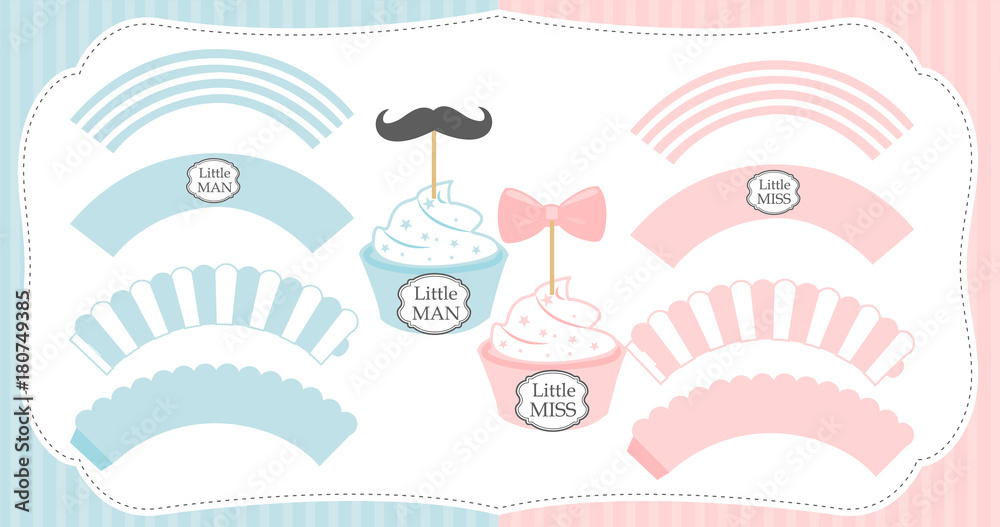Cupcake Wrapper Template Vector