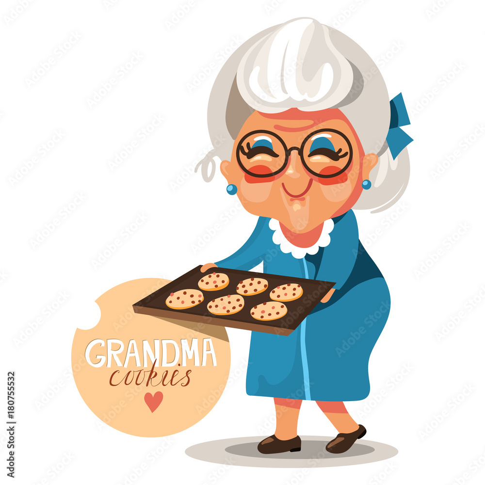 Grandma Baking Cookies Clipart