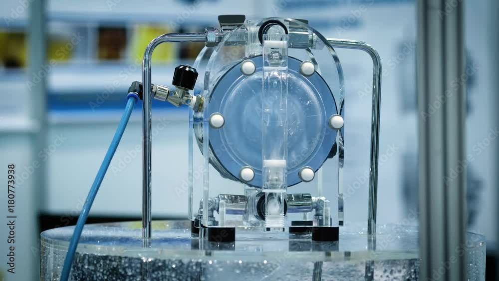 fluid double chamber valve. Equipment of the chemical laboratory for ...
