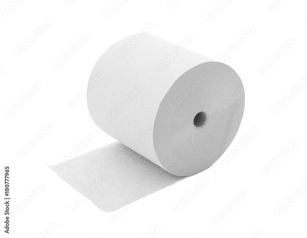Paper roll mock up isolated on white background. Blank white packaging ...