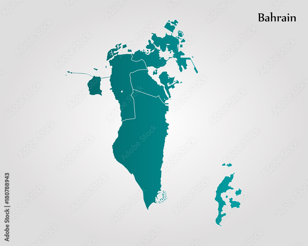 Kingdom of Bahrain map regions Stock Vector | Adobe Stock