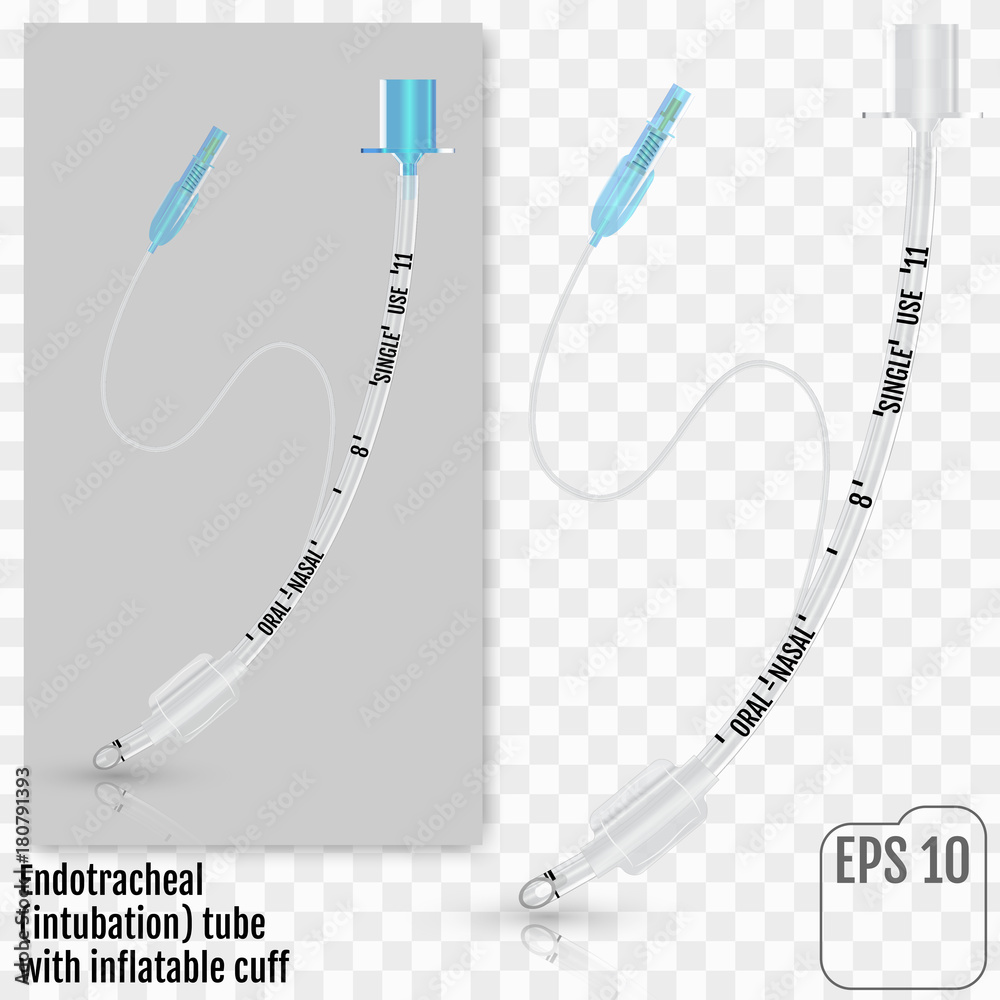 Tracheal - endotracheal - intubation - tube with inflatable cuff. Use ...