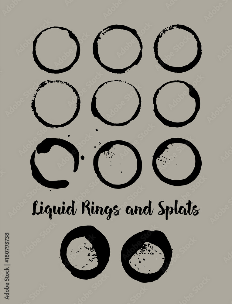 Black Coffee Rings. Logo for Coffee Shop. Round Circular Frames or ...