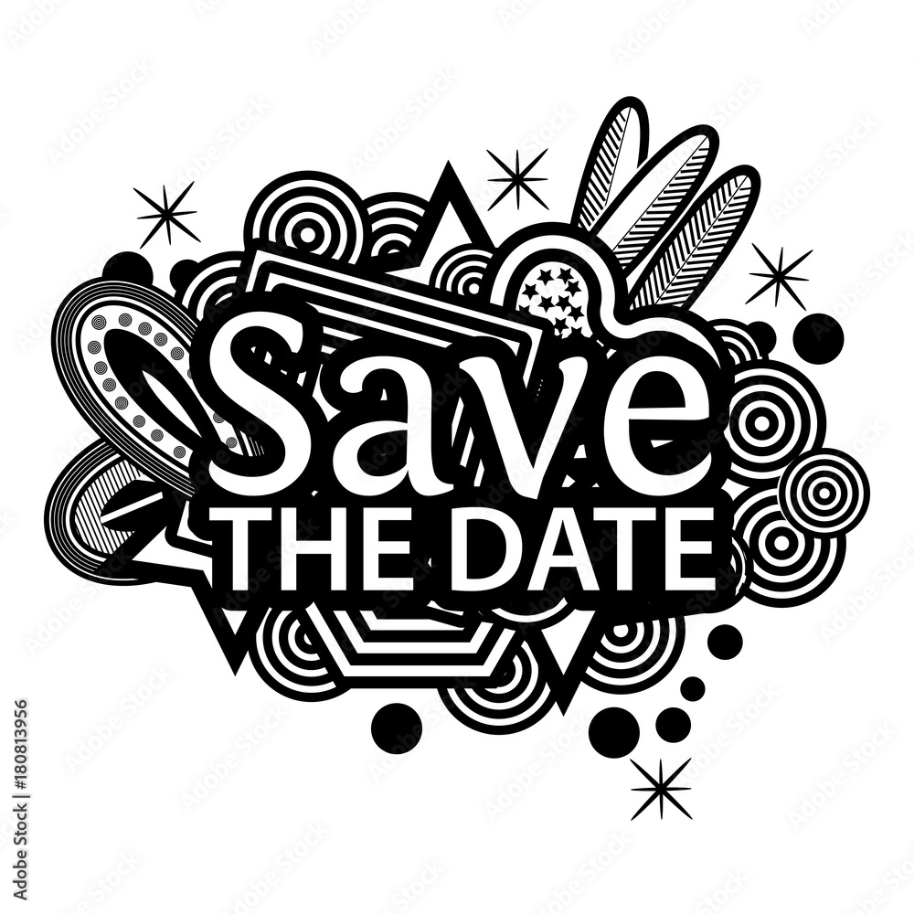 Save the date symbol for flyer, poster, banner, web header. Stock ...