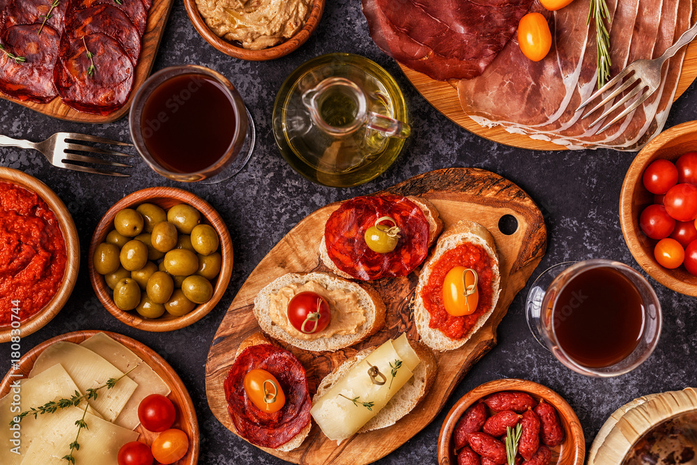Typical spanish tapas concept. Stock Photo | Adobe Stock