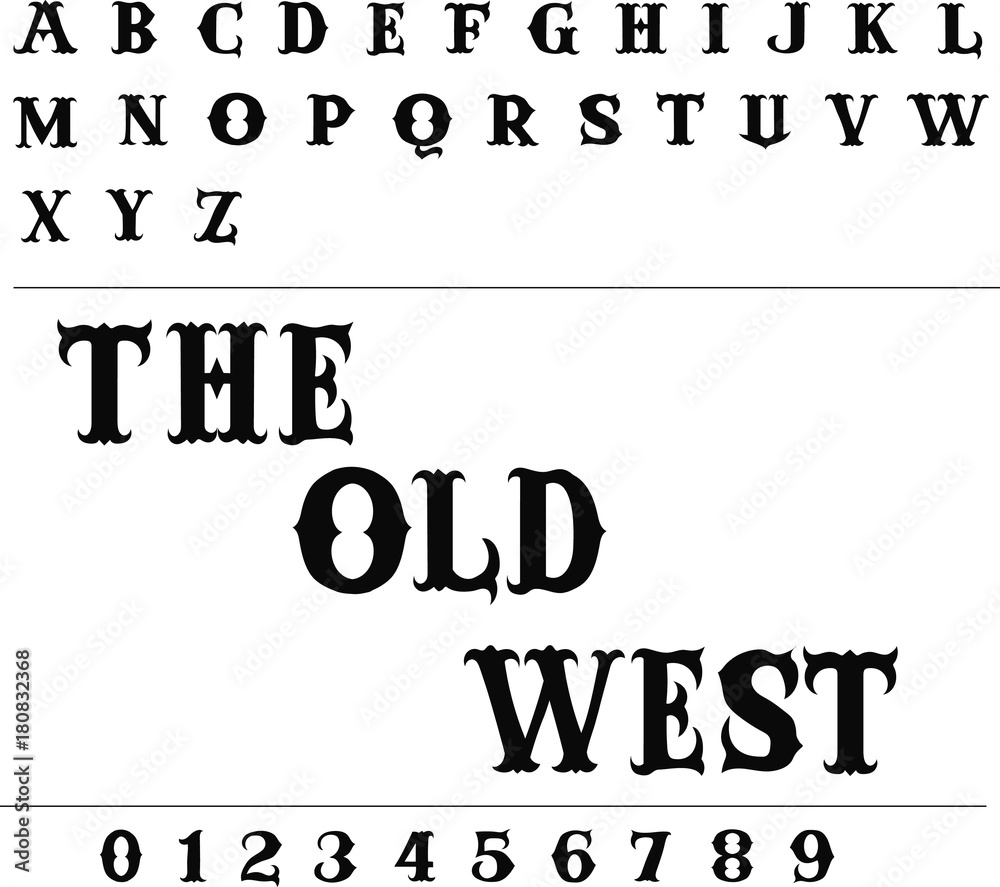 The Old West - Vintage Vector font Stock Vector | Adobe Stock