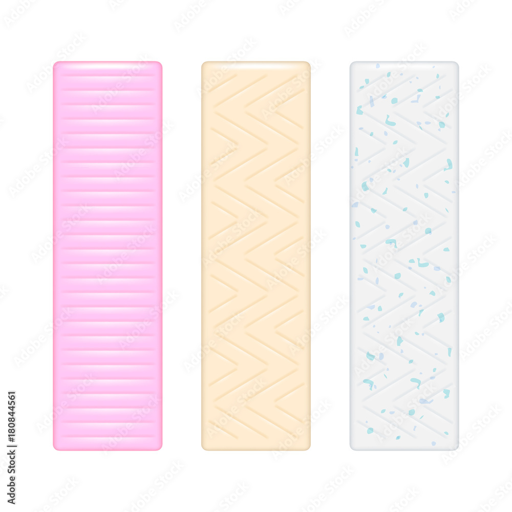 Chewing gum sticks set. Bubble gum vector. Stock Vector | Adobe Stock