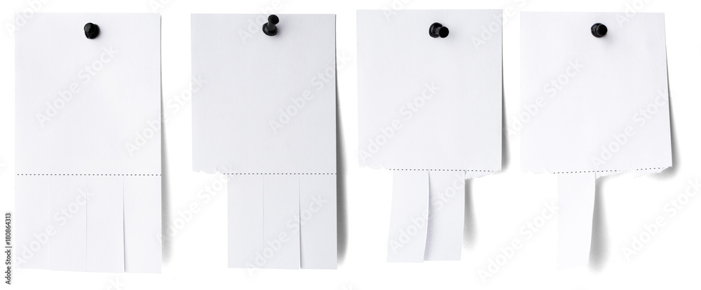 Blank white paper with tear off tabs Stock Illustration | Adobe Stock