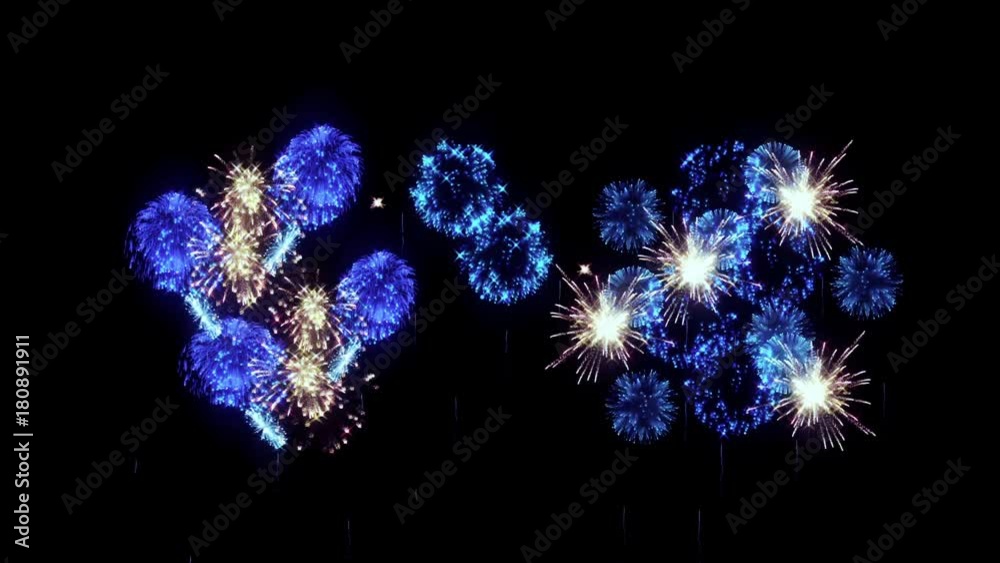 blue fireworks as background for holidays like New Year, Christmas or ...