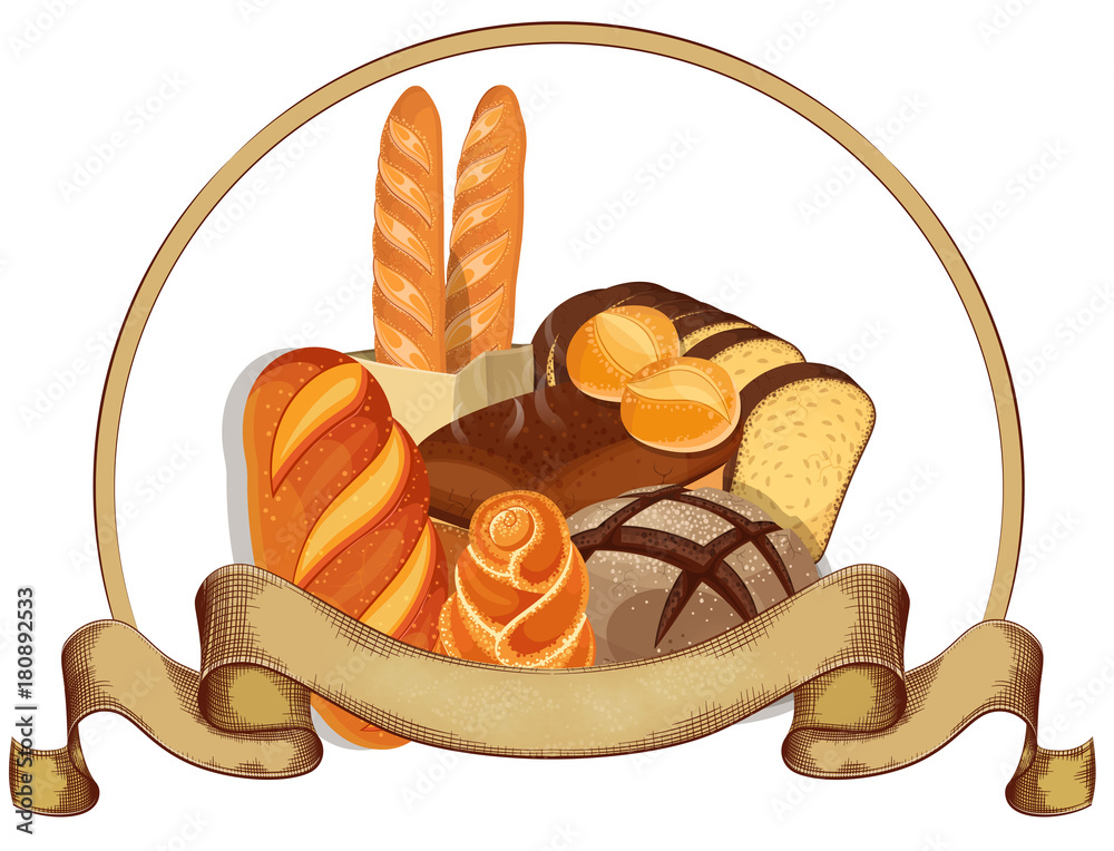 Baking shop emblem. Bread logo for bakery shop. Branding, label, bakery ...