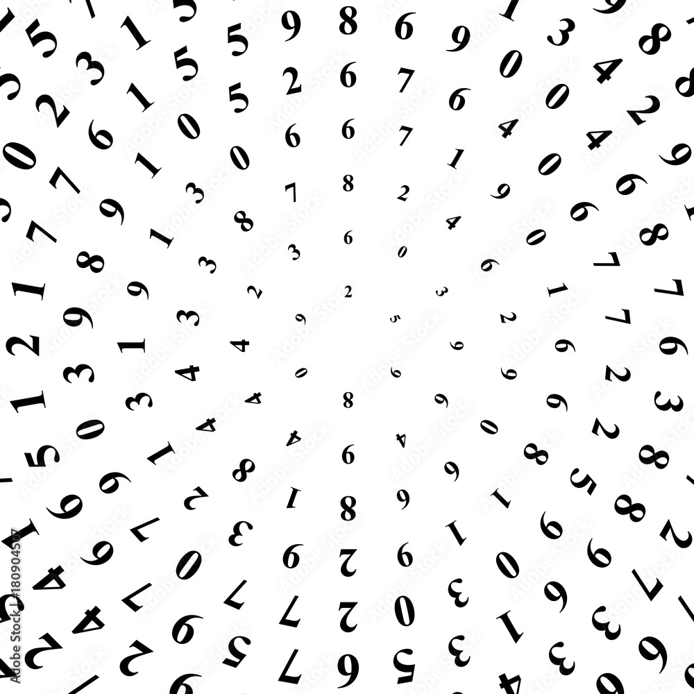 Halftone numbers background circulary distributed. Halftone effect ...