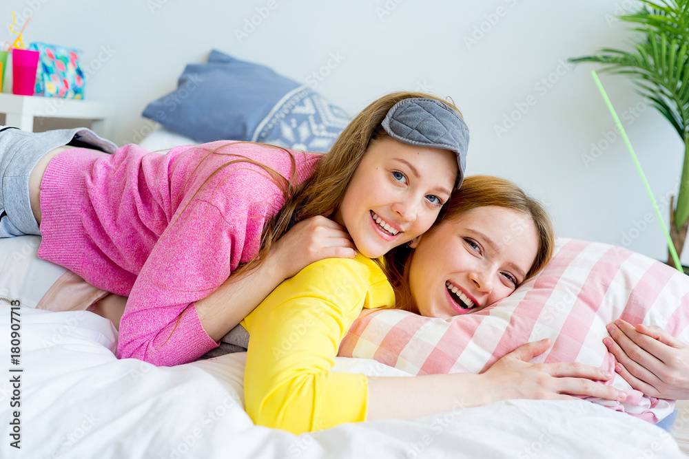 Girls at a sleepover Stock Photo | Adobe Stock