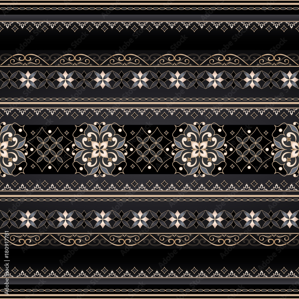 Vector line art seamless border for design template. Stock Vector ...