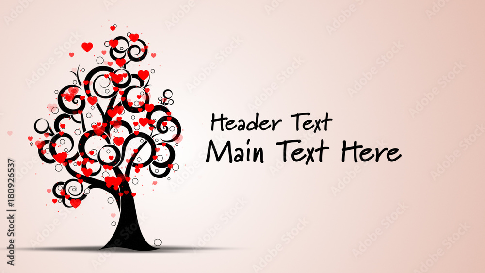 Growing Heart Tree Title Stock Template | Adobe Stock