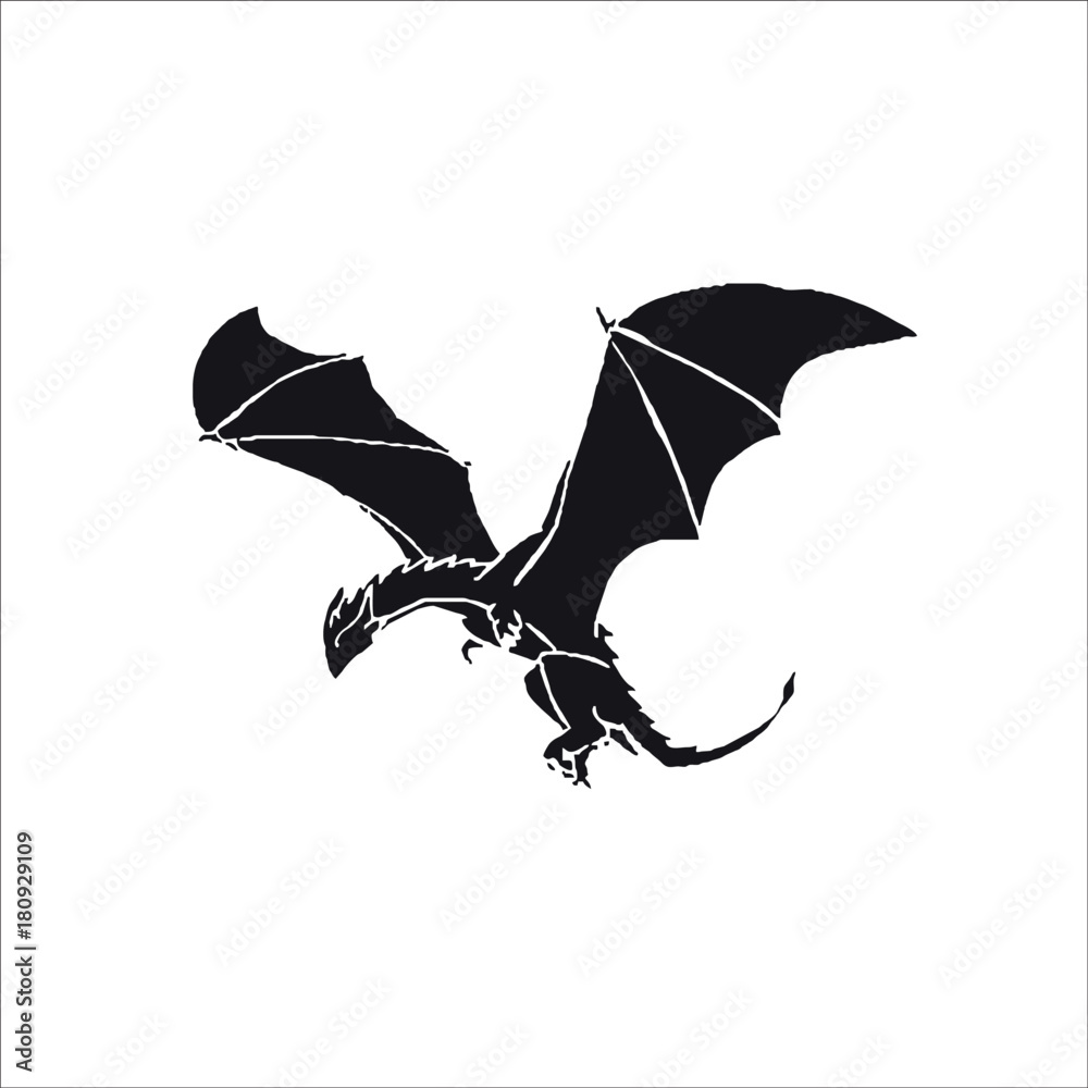 Flying dragon icon Stock Vector | Adobe Stock