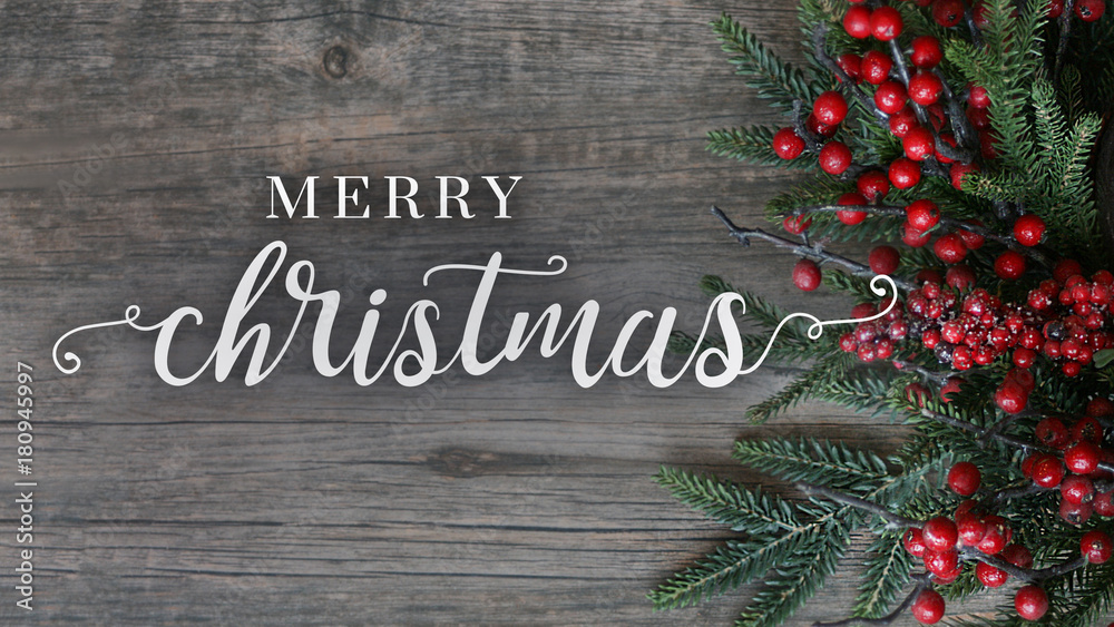 Rustic Merry Christmas Background