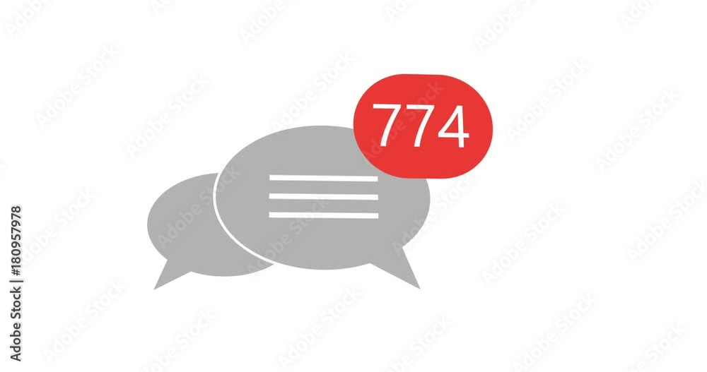 text message counter technology icon on white background. Stock Video ...