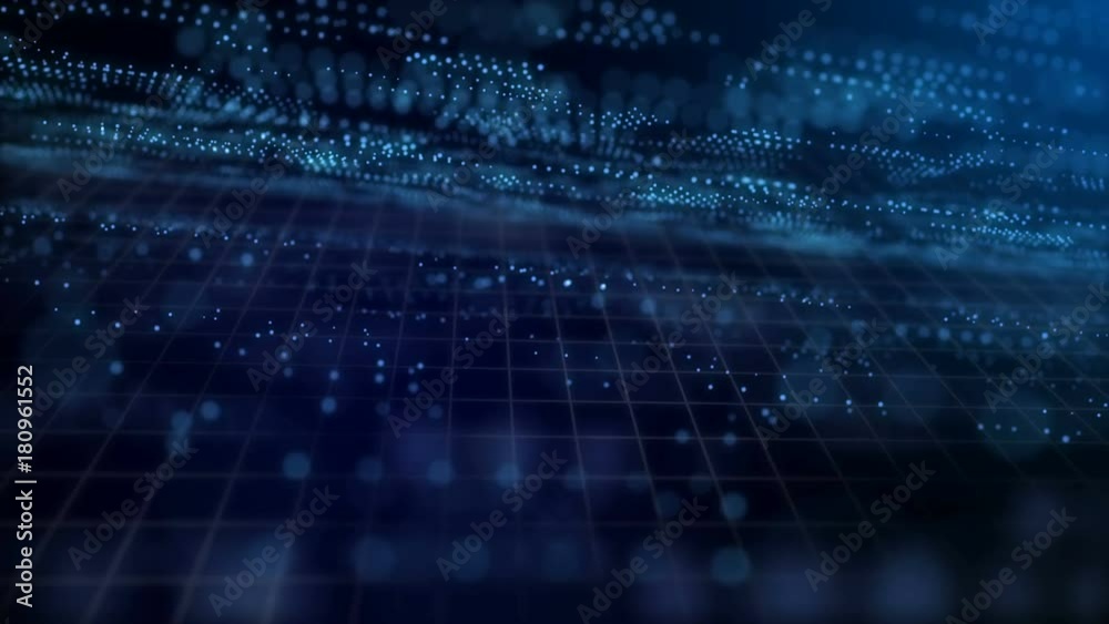 Digital network data grid technology background blue 2 Stock Video ...