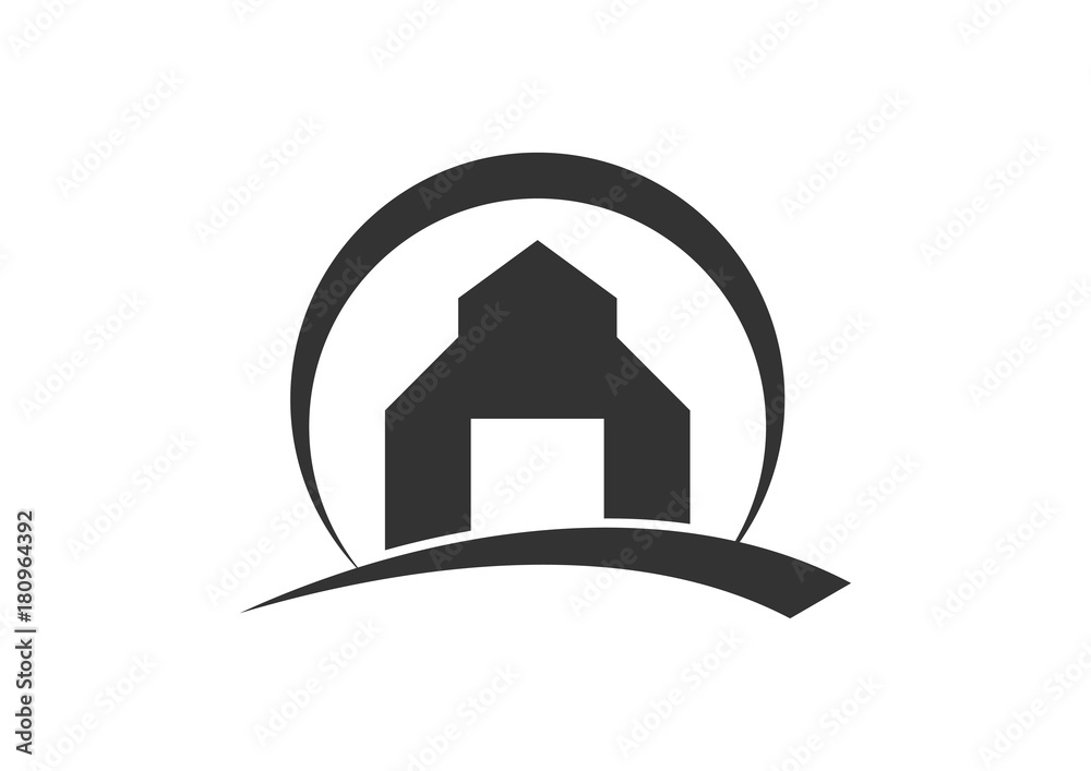 Modern Farm Warehouse Symbol logo Stock Vector | Adobe Stock