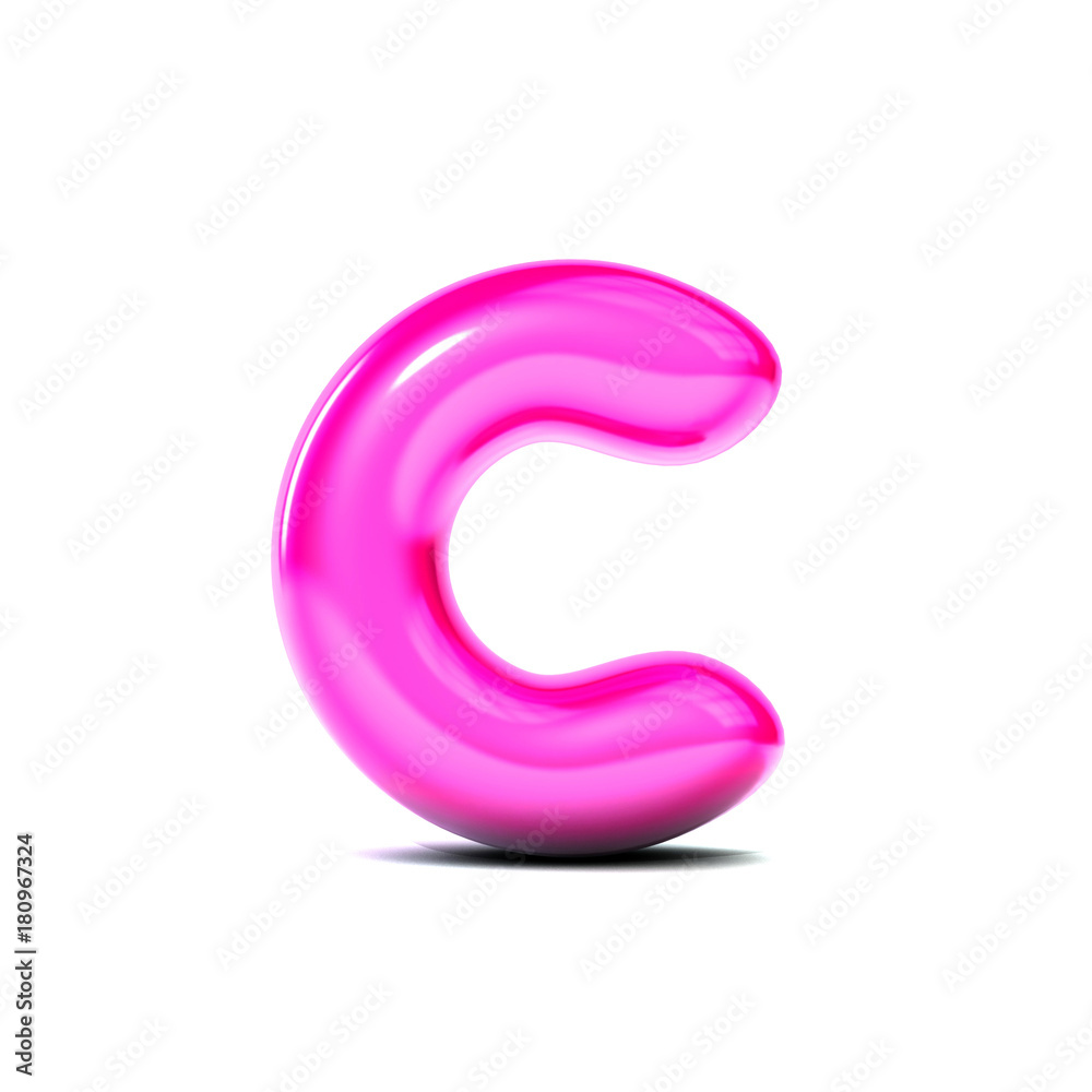 glossy letter C bubble font isolated on white background. 3D Rendering ...