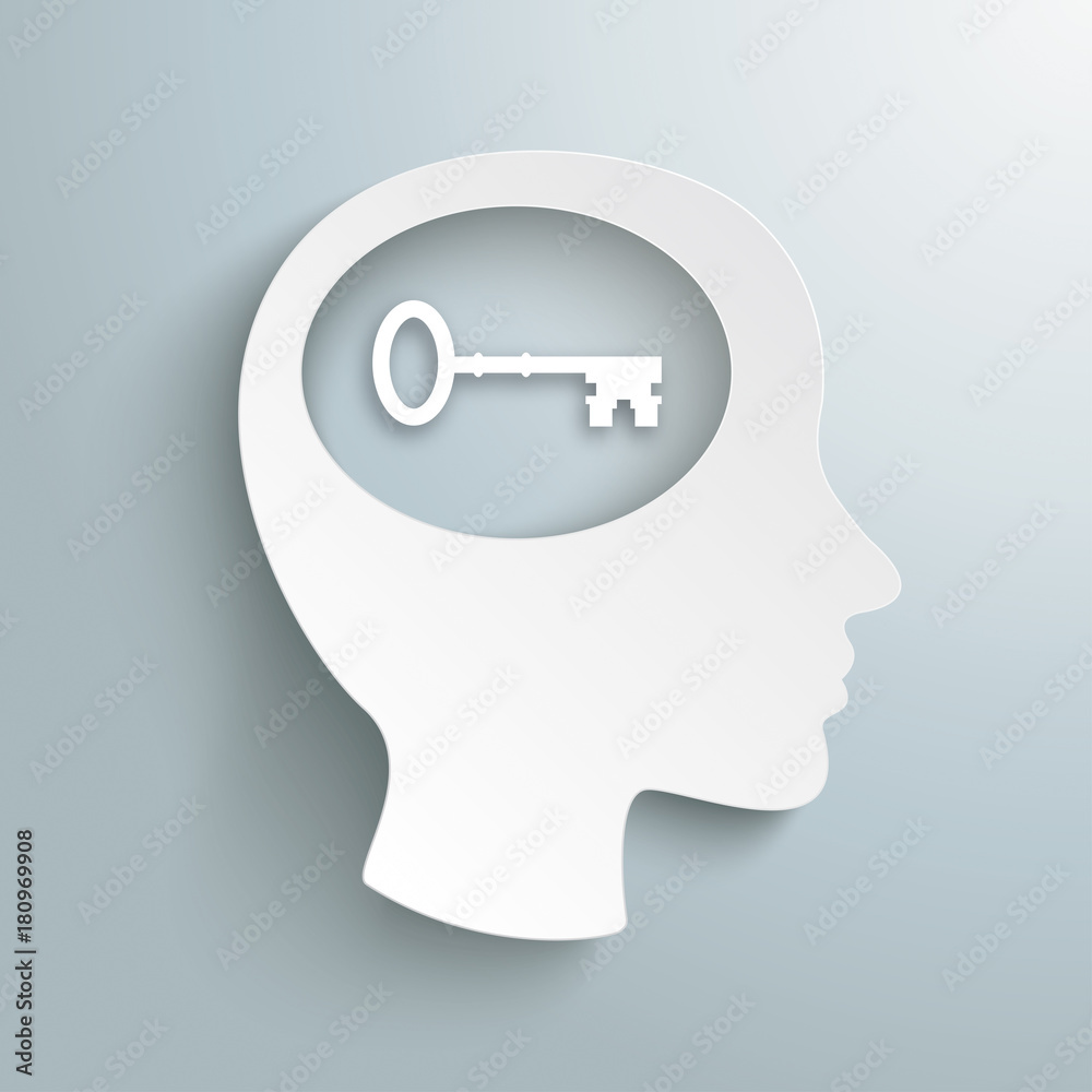 Human Head Brain Key Stock Vector | Adobe Stock