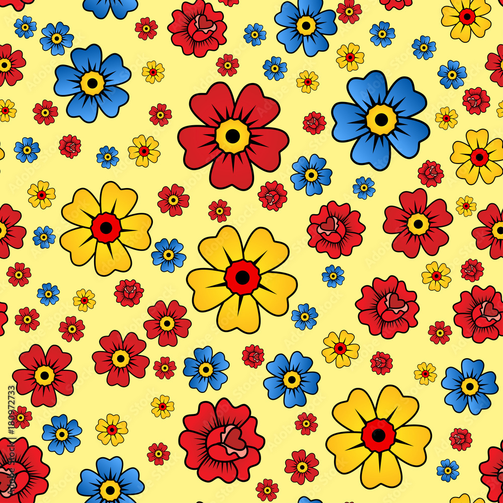 Abstract seamless daisy pattern for girls, boys, clothes. Creative ...