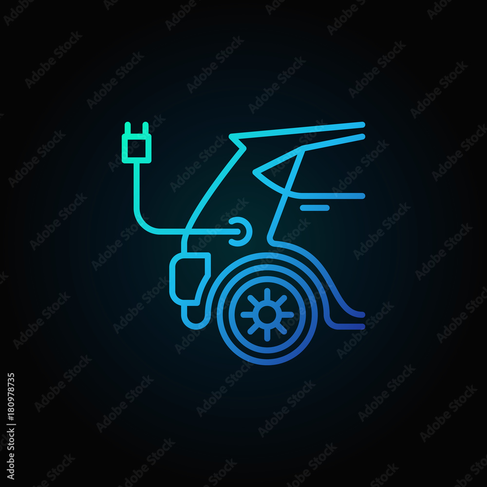 Blue electric car vector concept icon in line style Stock Vector ...