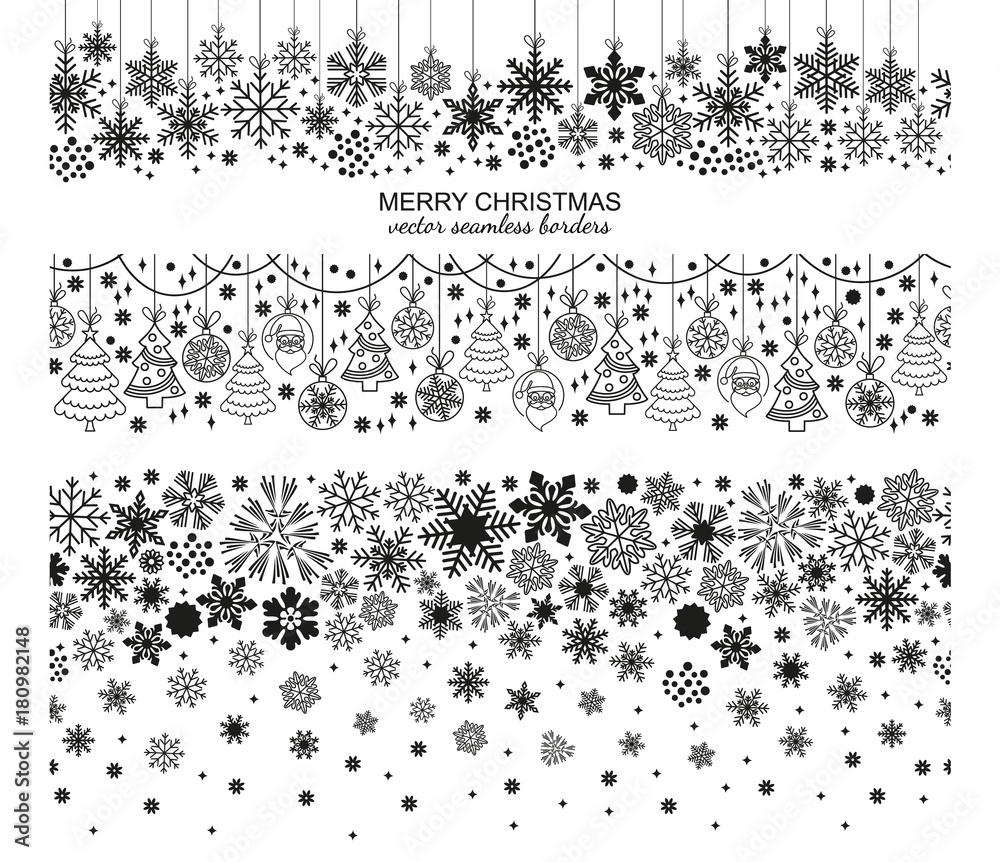 Black White Christmas Border Designs