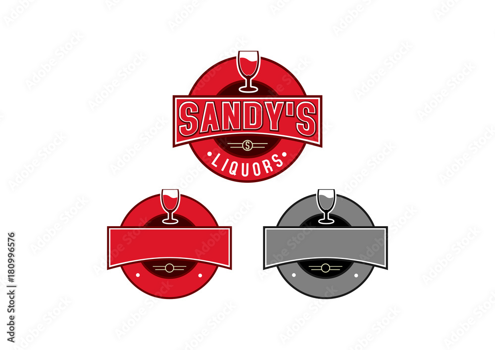 Glass Beer Bar Vintage Circle Logo Stock Vector | Adobe Stock