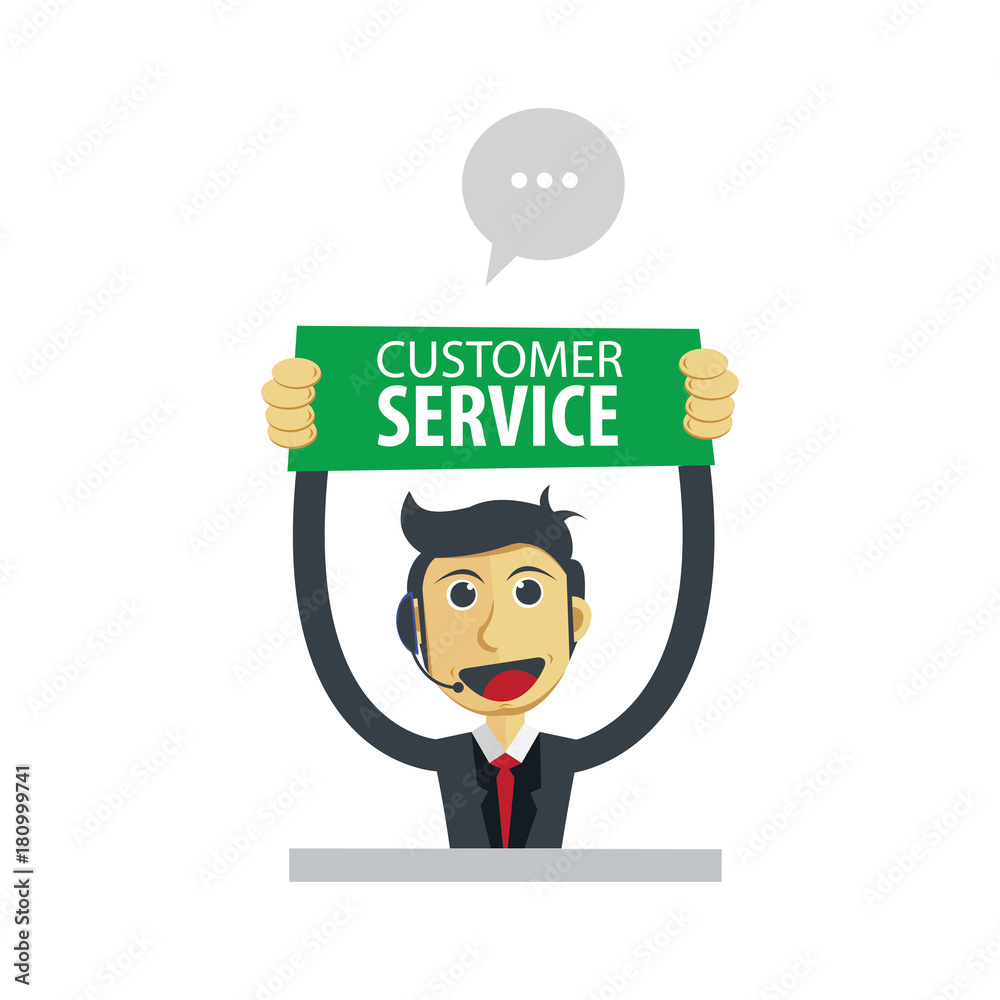 Business Cartoon Illustration. Customer Service Stock Vector | Adobe Stock
