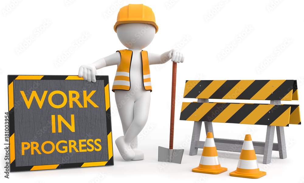 3d Männchen Work in Progress Stock Illustration | Adobe Stock