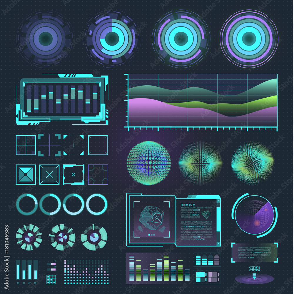 Futuristic interface space motion graphic infographic game and ui ux ...