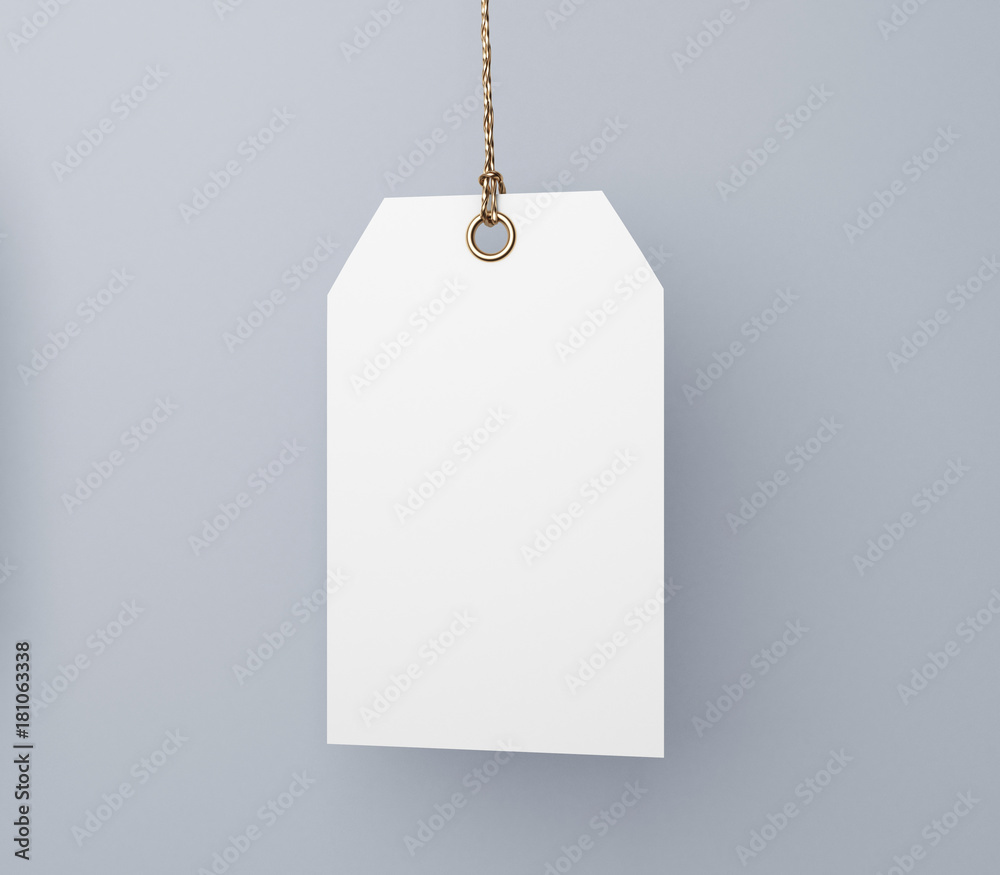 Blank tag label mockup 3d rendering Stock Illustration | Adobe Stock