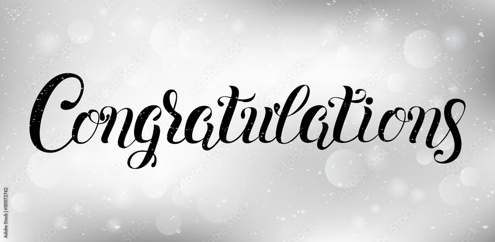 Congratulations hand lettering Stock Vector | Adobe Stock