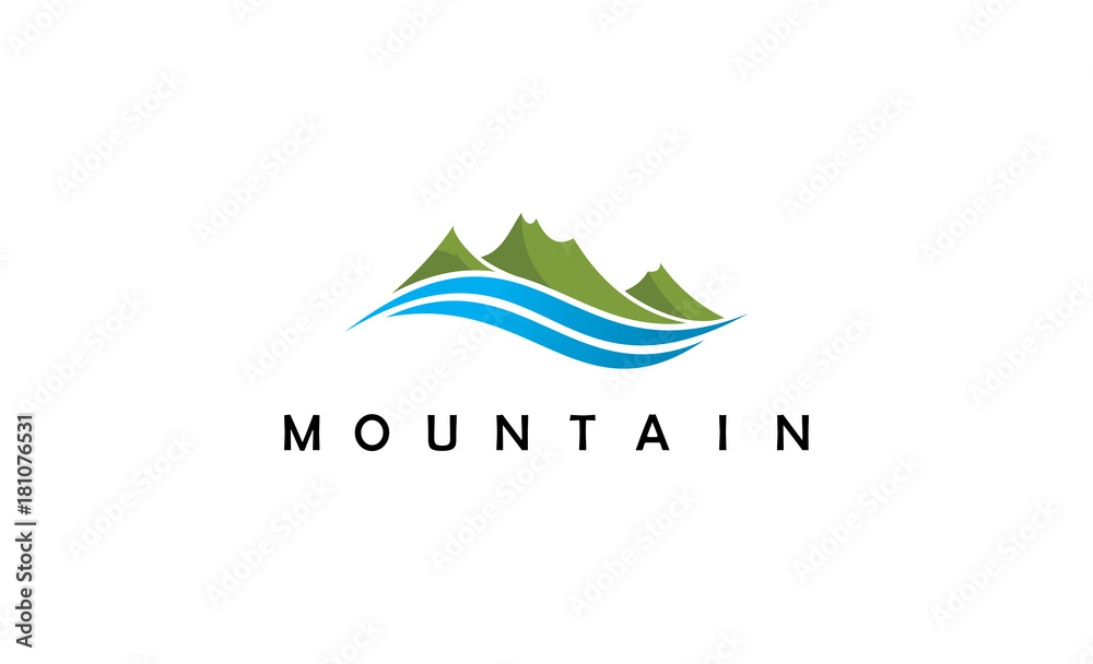 Mountain wave logo Stock Vector | Adobe Stock