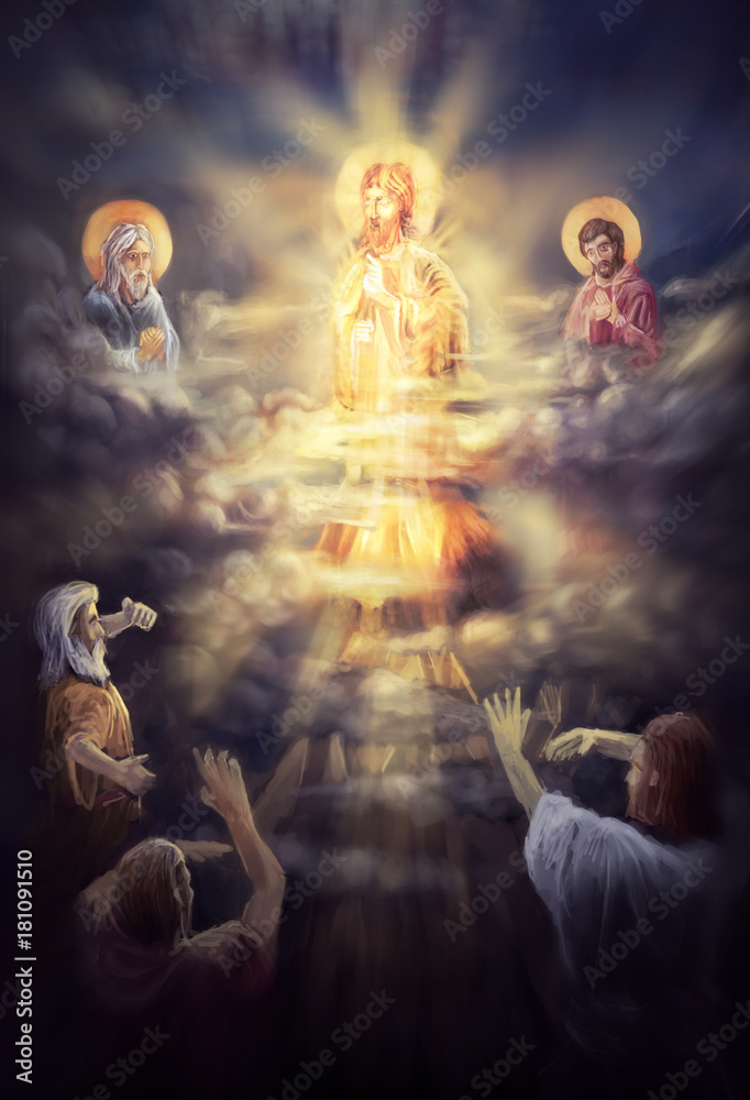 jesus christ transfiguration Stock Illustration | Adobe Stock